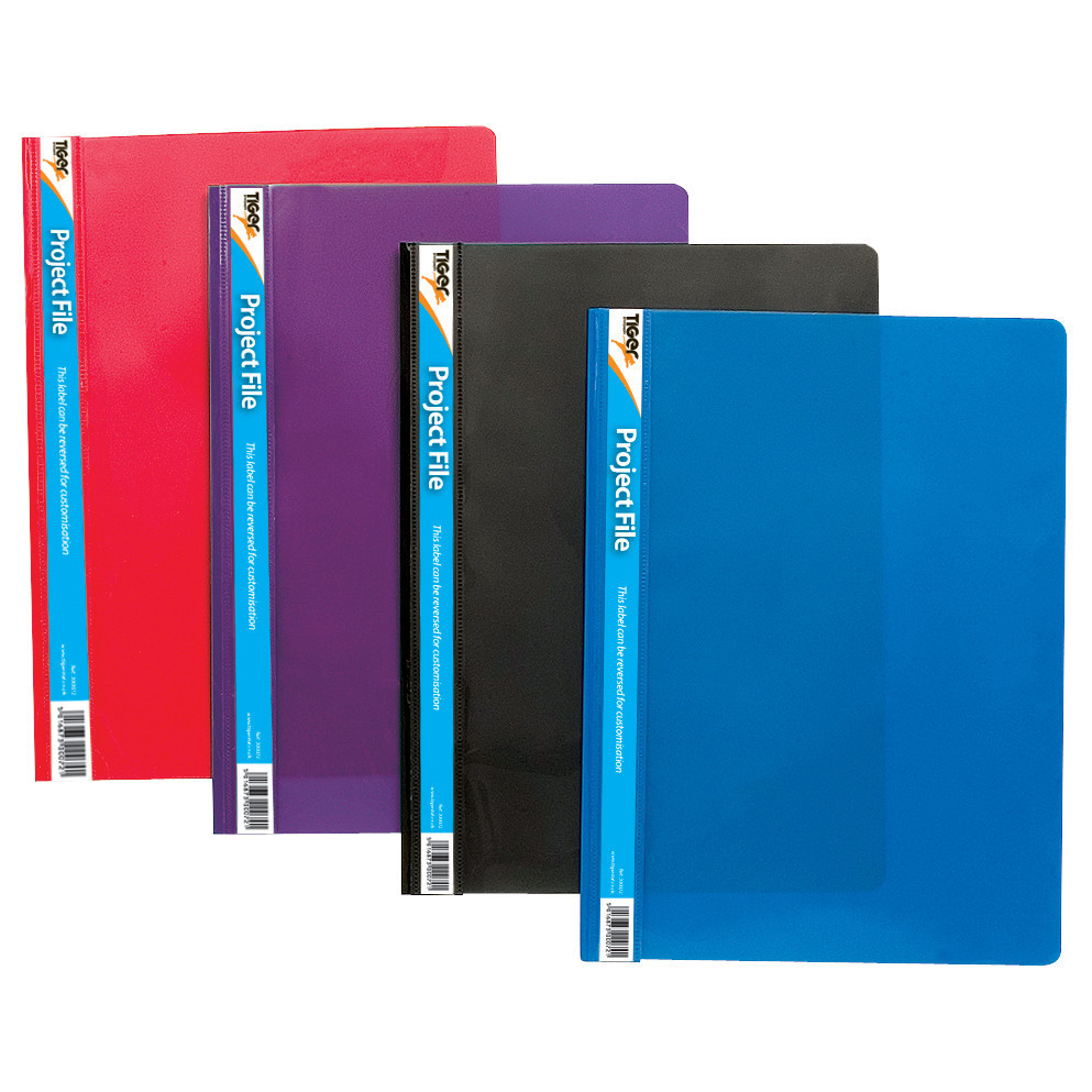 Tiger Stationery - A4 Project Files Assorted