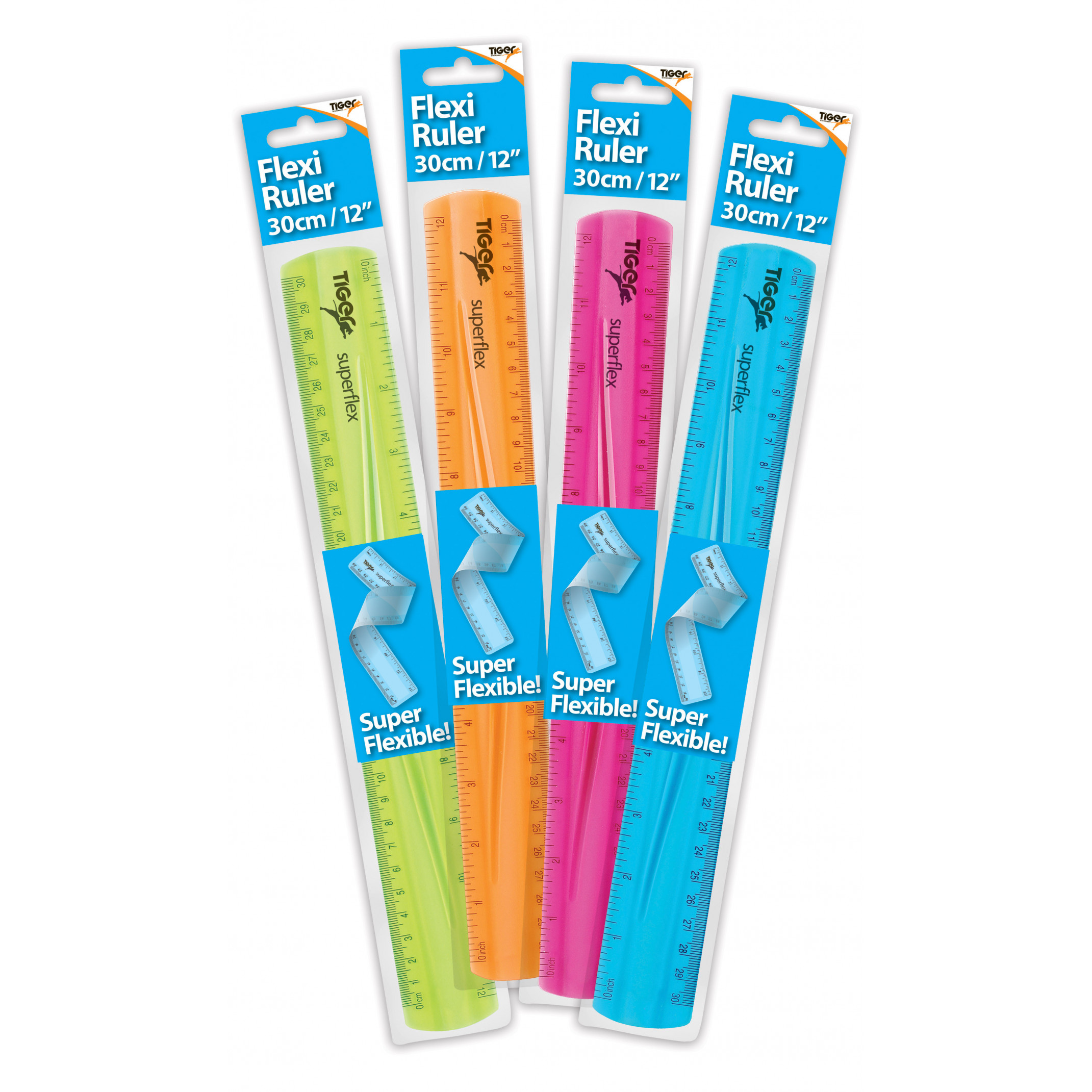 Tiger Stationery - 30cm Flexi Ruler Assorted