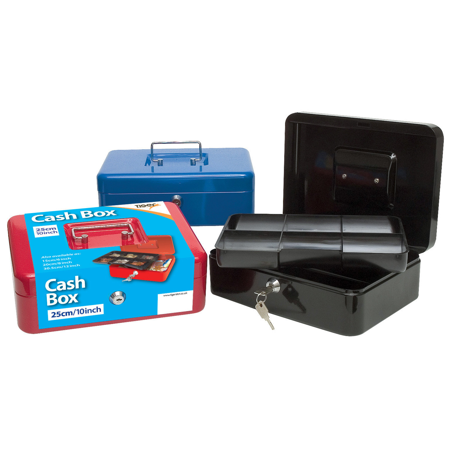 Tiger Stationery - Cash Boxes 25cm/10in Assorted