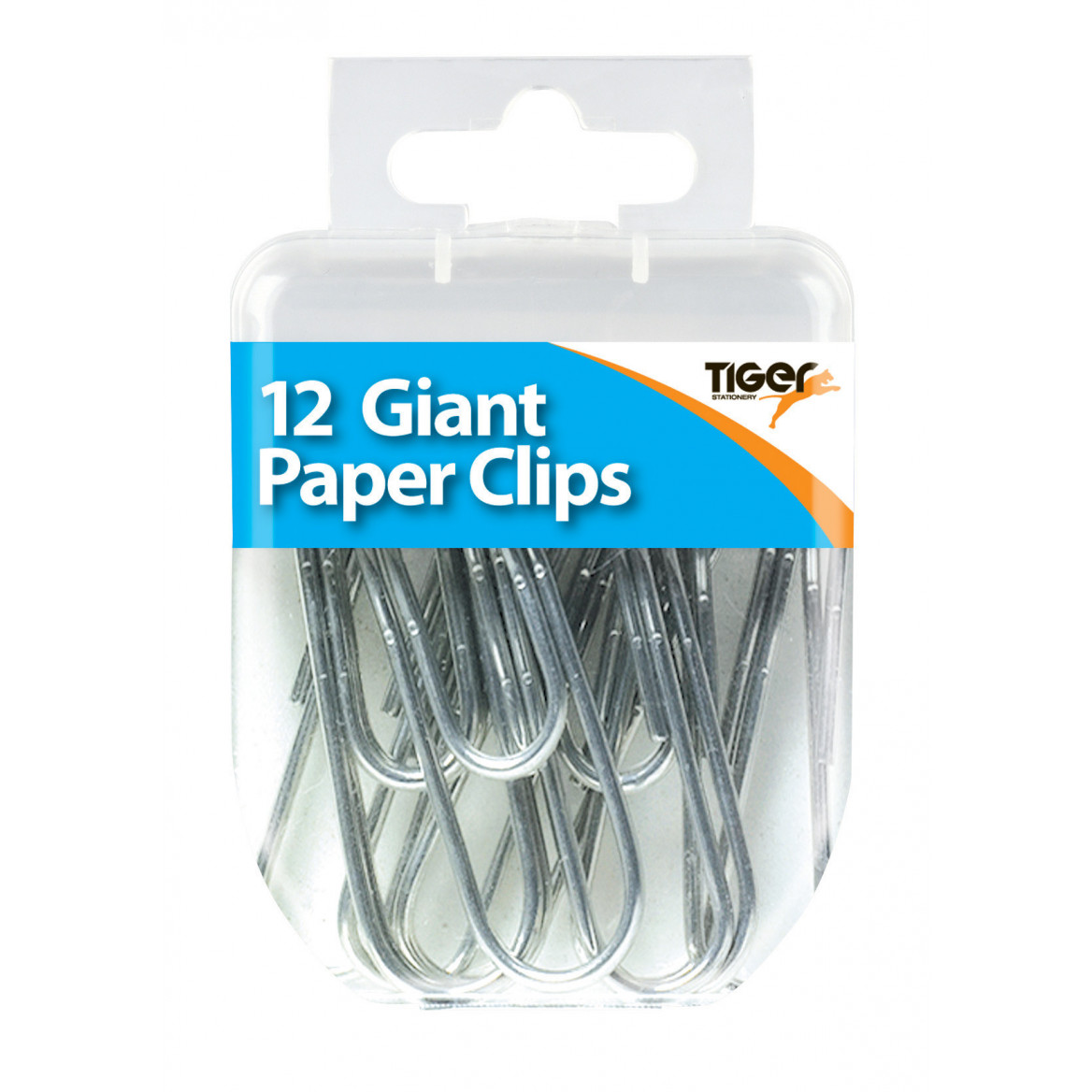 Tiger Stationery - Essential 12 Giant Paper Clips Steel