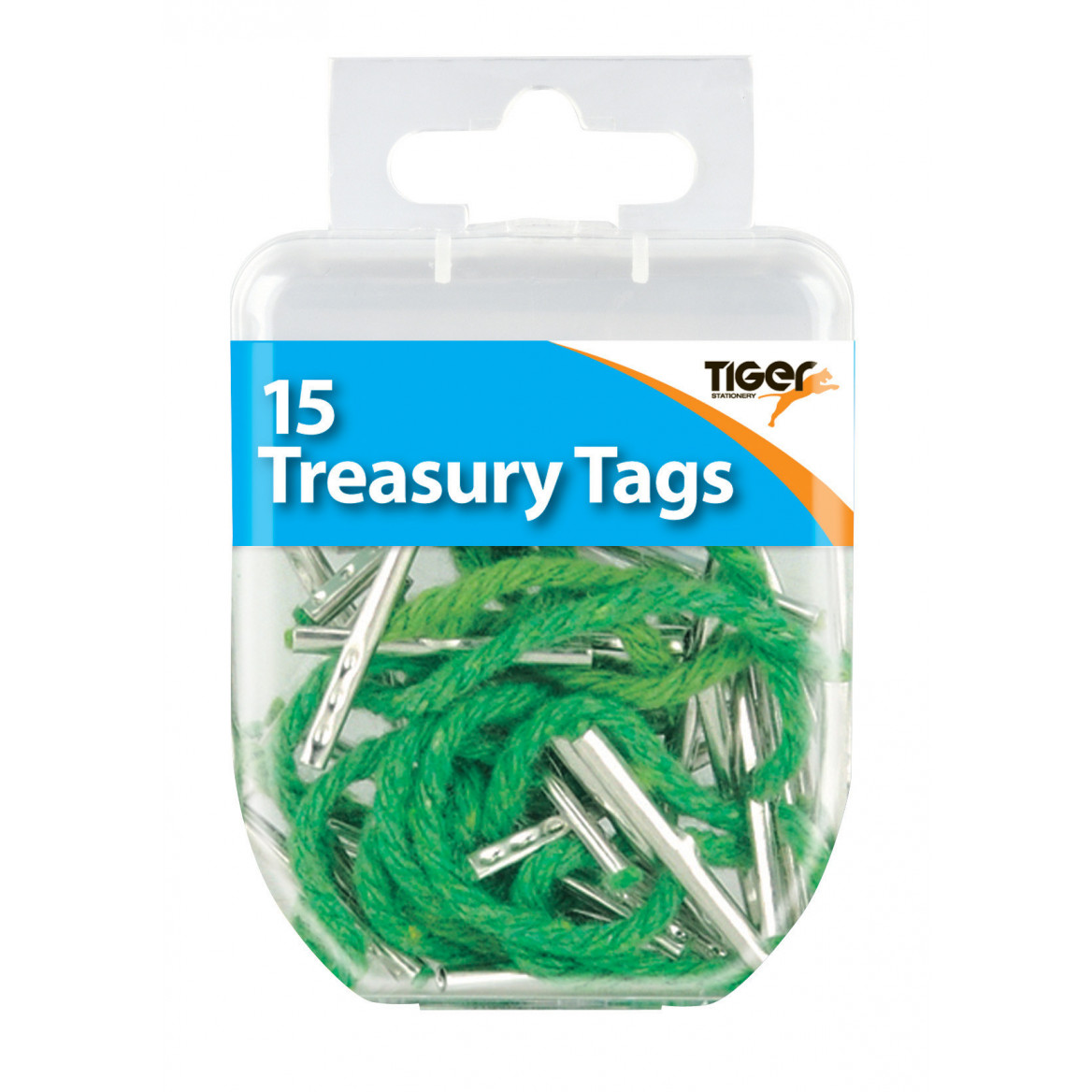 Tiger Stationery - Essential 10 Treasury Tags Steel