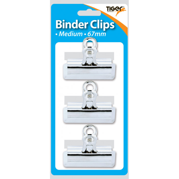 Tiger Stationery - Binder clips Pack 3 67mm